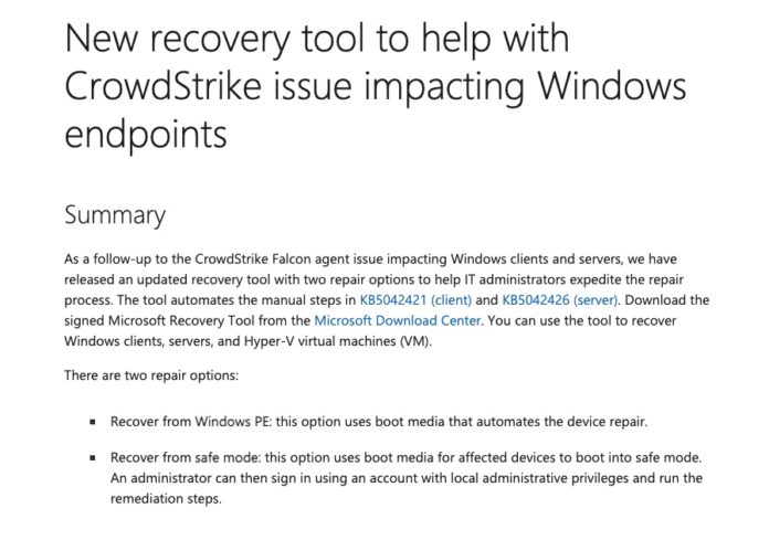 CrowdStrike 全球性藍畫面事件 Microsoft 發放 USB 啟動復修工具 - PCM