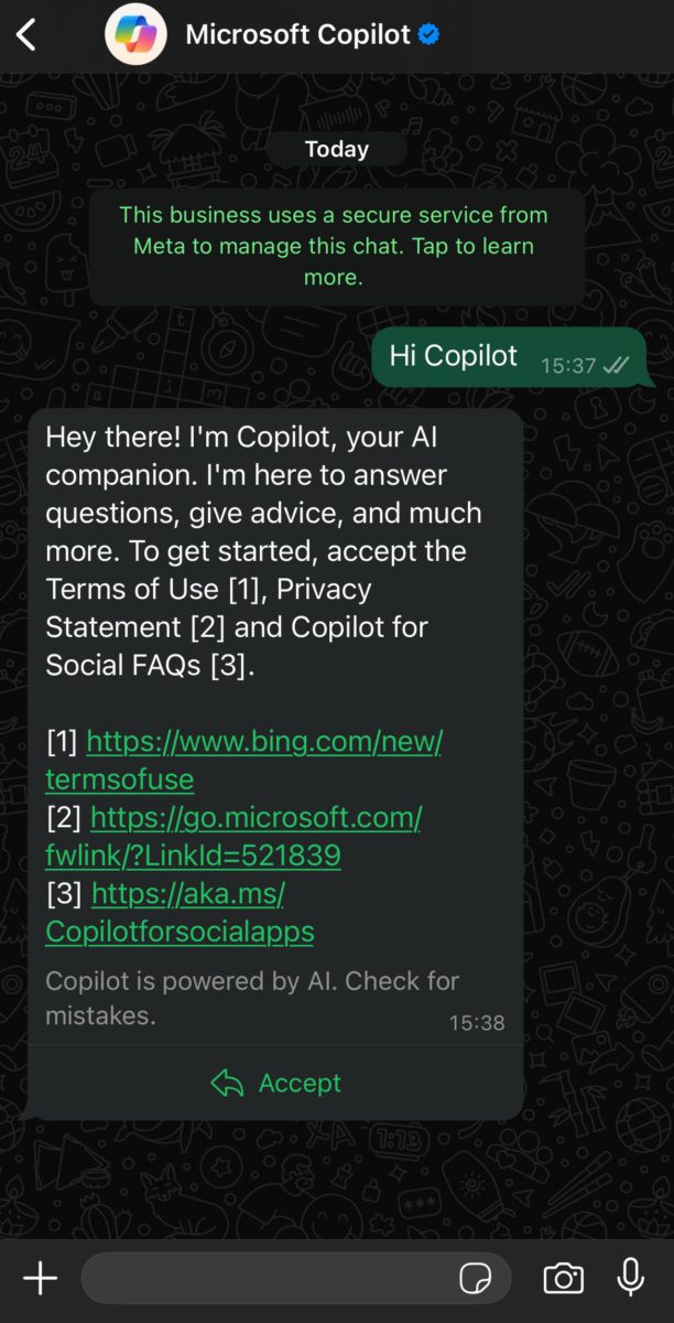 【逐步教學+試用】直接用 WhatsApp 問 Copilot 可以用廣東話，不過…… - PCM