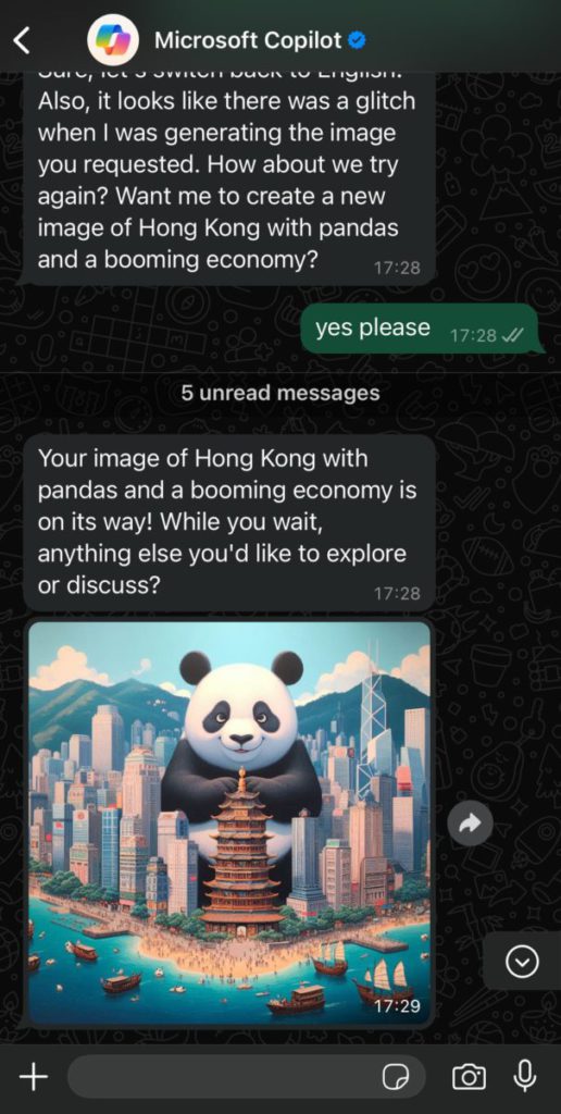 【逐步教學+試用】直接用 WhatsApp 問 Copilot 可以用廣東話，不過…… - PCM